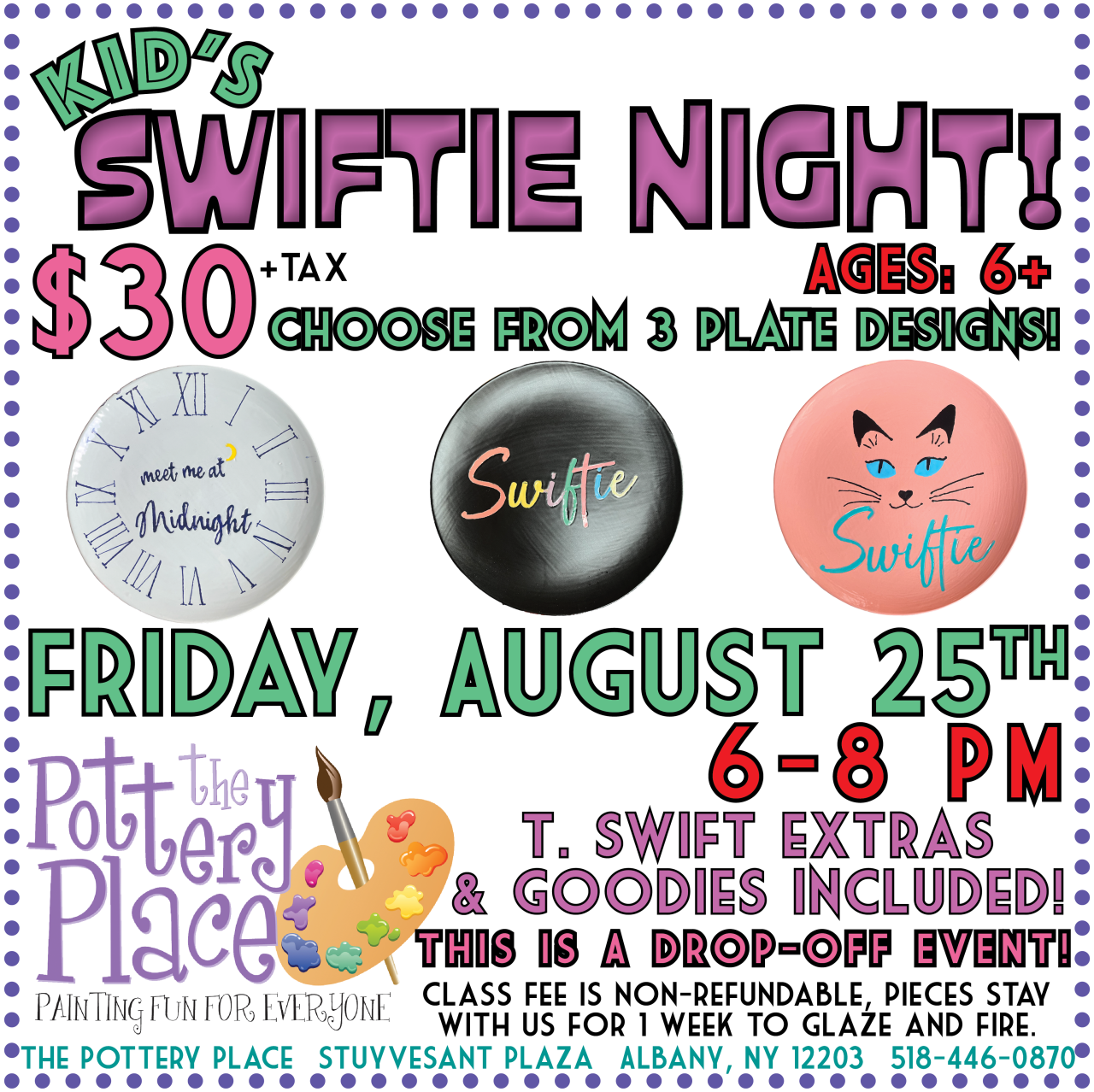 KID’S SWIFTIE NIGHT AGES 6+ | The Pottery Place